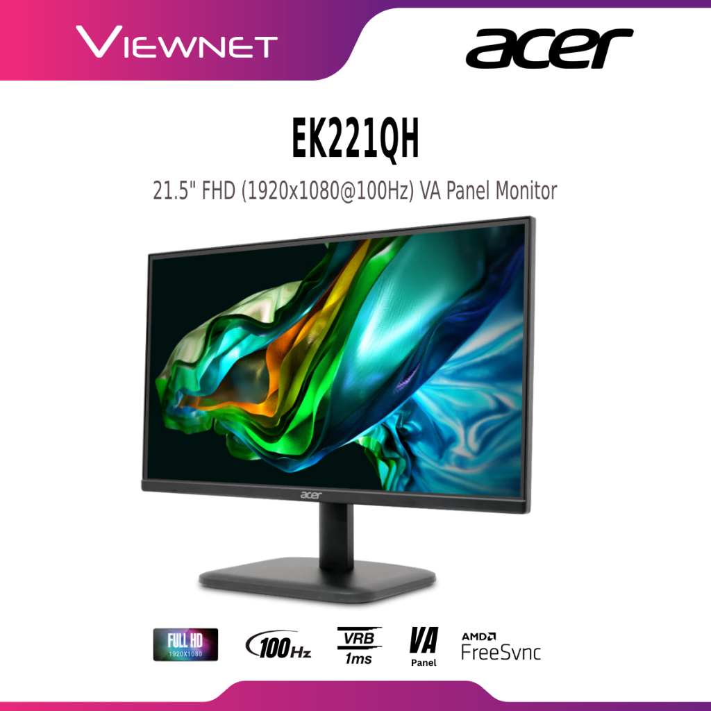 ACER 21.5" EK221QH / EK221Q H LED FHD (1920x1080@100HZ) FLAT VA PANEL ...