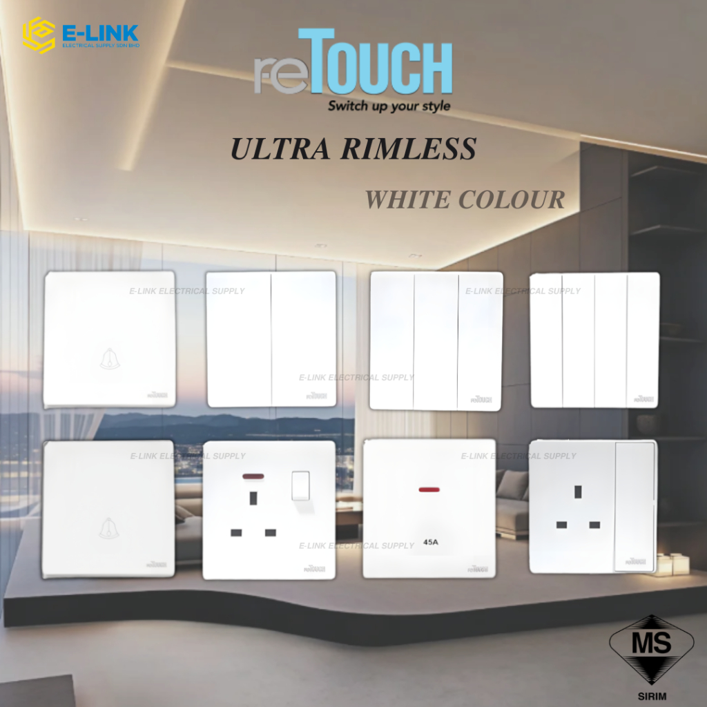 Retouch Ultra Rimless Socket White Moden Suis Switch Socket Series ...