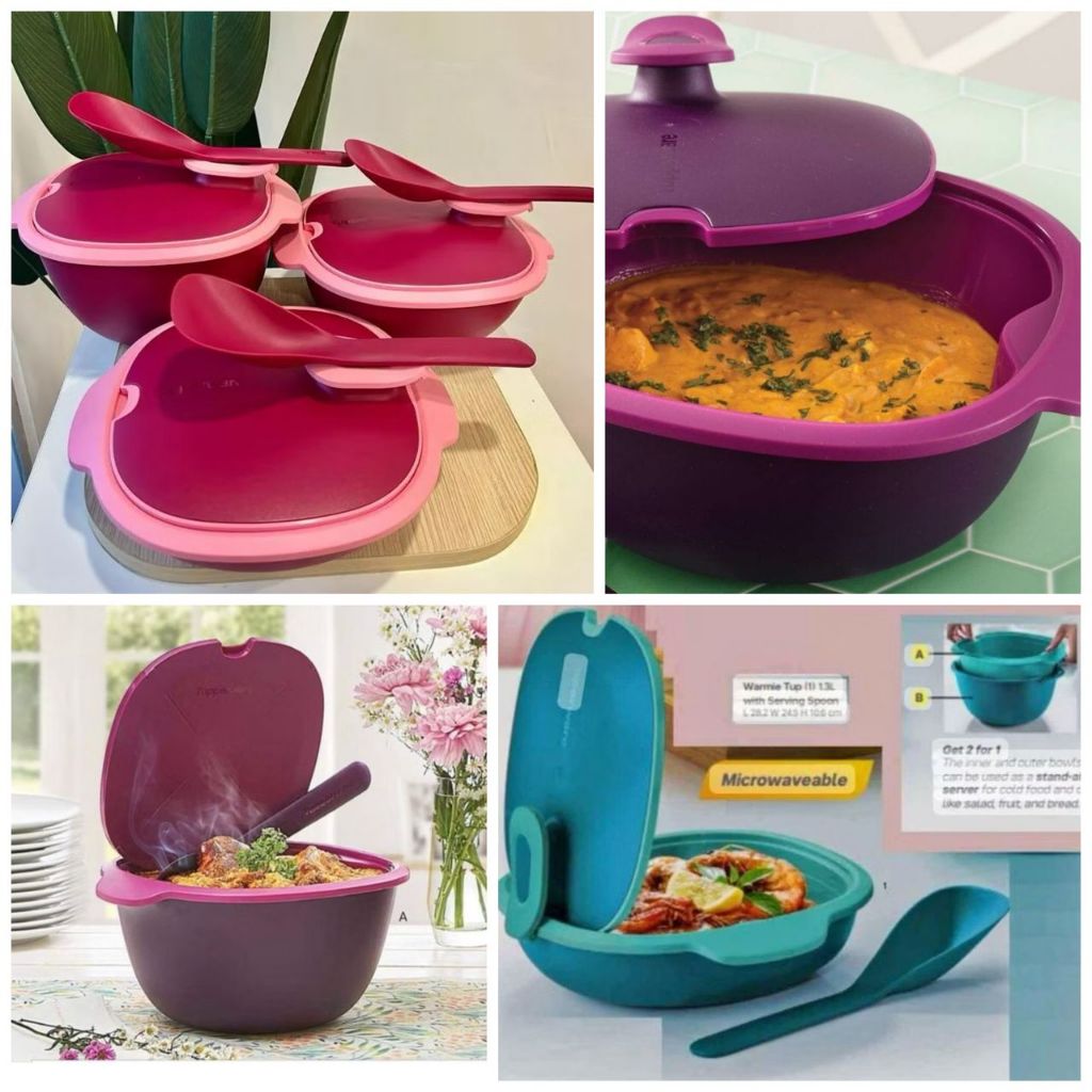 8"8830 Warmie Tup Tupperware with serving spoon 1.3L/2.25L/3.25L/ Joy ...