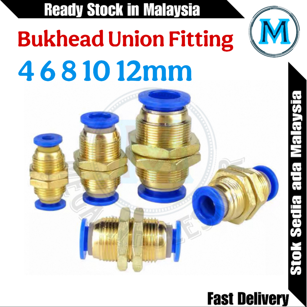 PM series Bulk Head Air Pneumatic Fitting One Touch Compressor Fitting ...