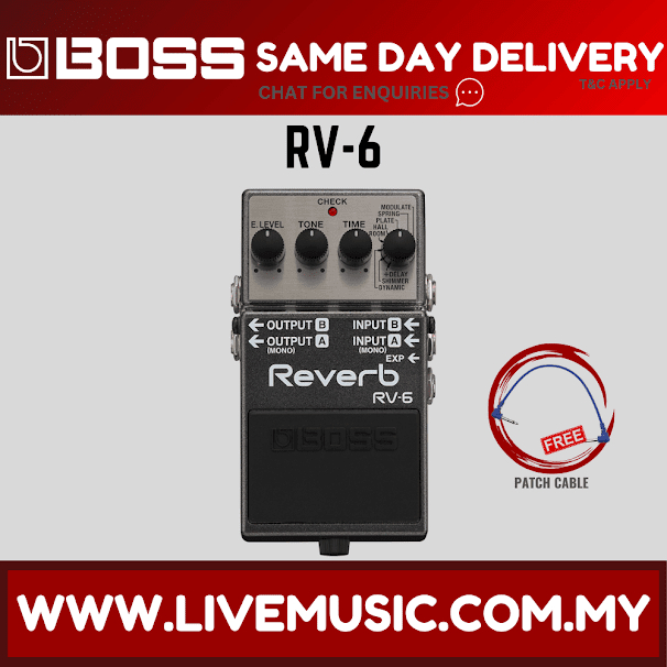 Boss RV-6 Digital Reverb Guitar Effects Pedal (RV6 RV 6) | Shopee Malaysia