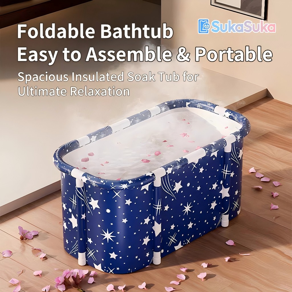 Foldable Spa Bathtub – Stable PVC Large Capacity, Quick Setup, Sturdy ...