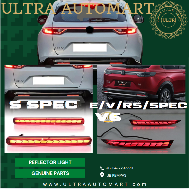 HONDA HRV HR-V 2022-2025 E S V RS SPEC REAR BUMPER REFLECTOR BRAKE LAMP ...