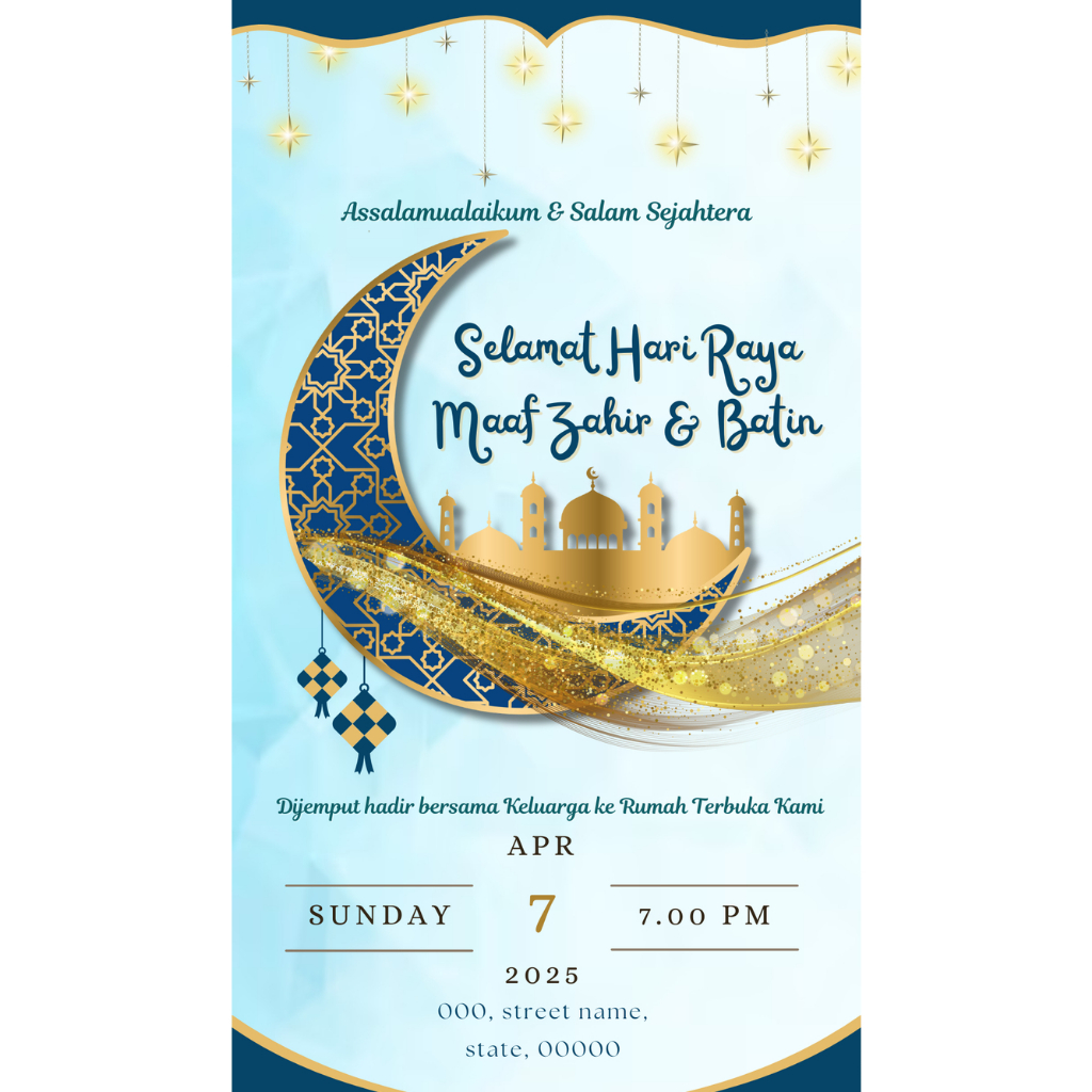 Hari Raya Invitation Digital Card | Raya Ecard | Selamat EID | Video ...