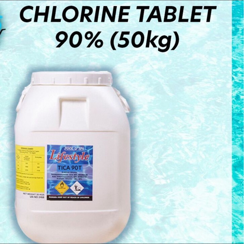 CRYSTAL POOL - SWIMMING POOL CHLORINE 90% TABLET 50KG // KLORIN TABLET ...