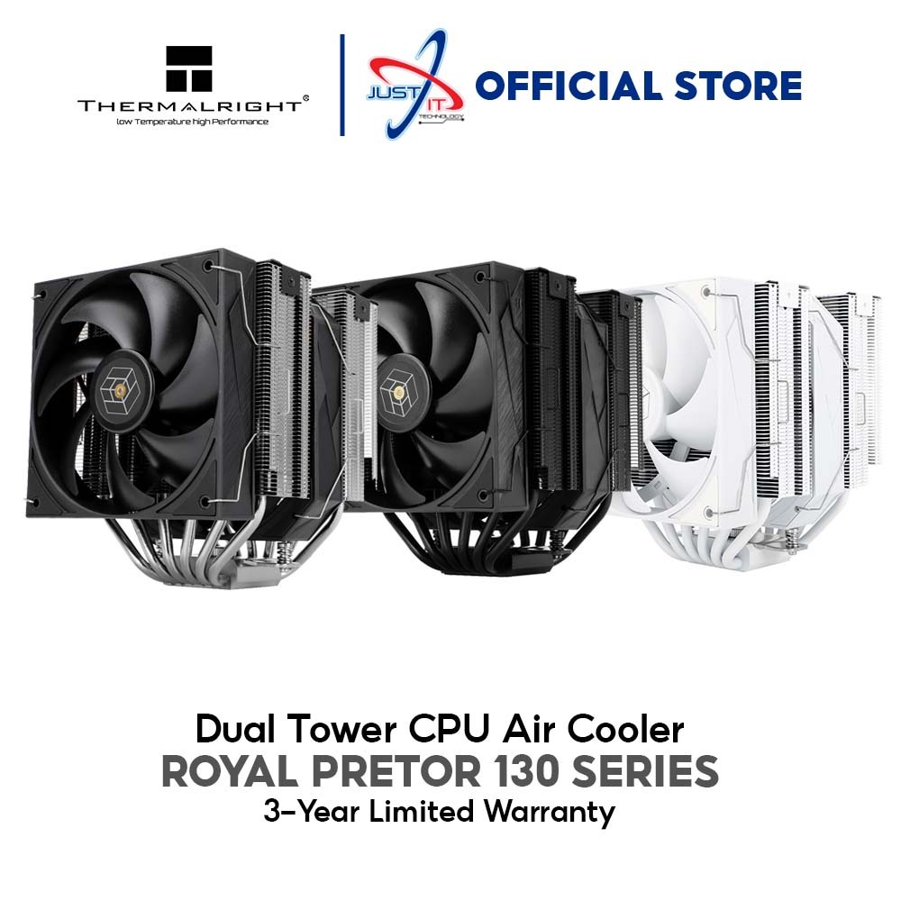 THERMALRIGHT ROYAL PRETOR 130 DUAL TOWER CPU AIR COOLER - BLACK / WHITE | Shopee Malaysia