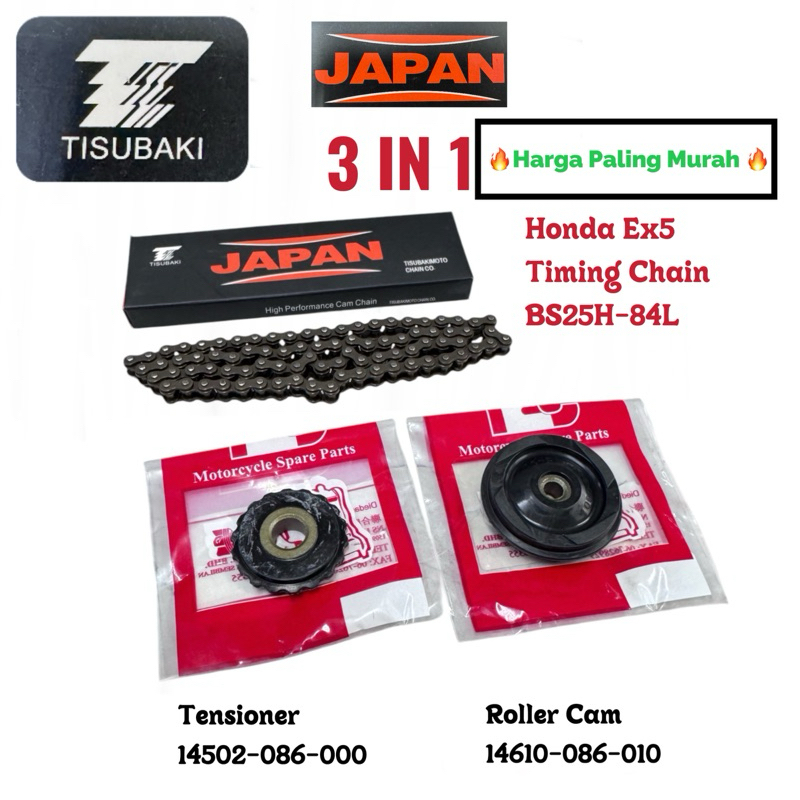Honda EX5 TIMING CHAIN SET JENAMA TISUBAKI JAPAN.HONDA EX5 BS25H-84L ...