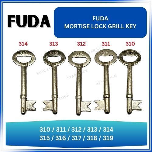 Fuda Mortise Lock Grill Key 310/ 311/ 312/ 313/ 314/ 315/ 316/ 317/ 318 ...