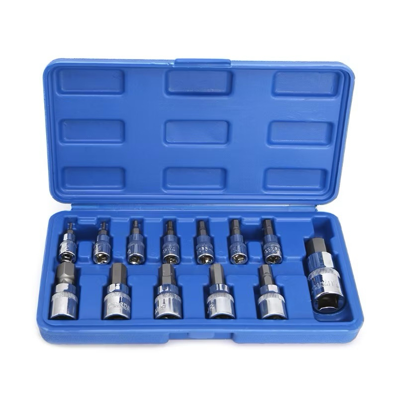 13Pcs set Metric Allen Hex Ratchet Wrench 1 4 3 8 1 2 Drive Socket ...