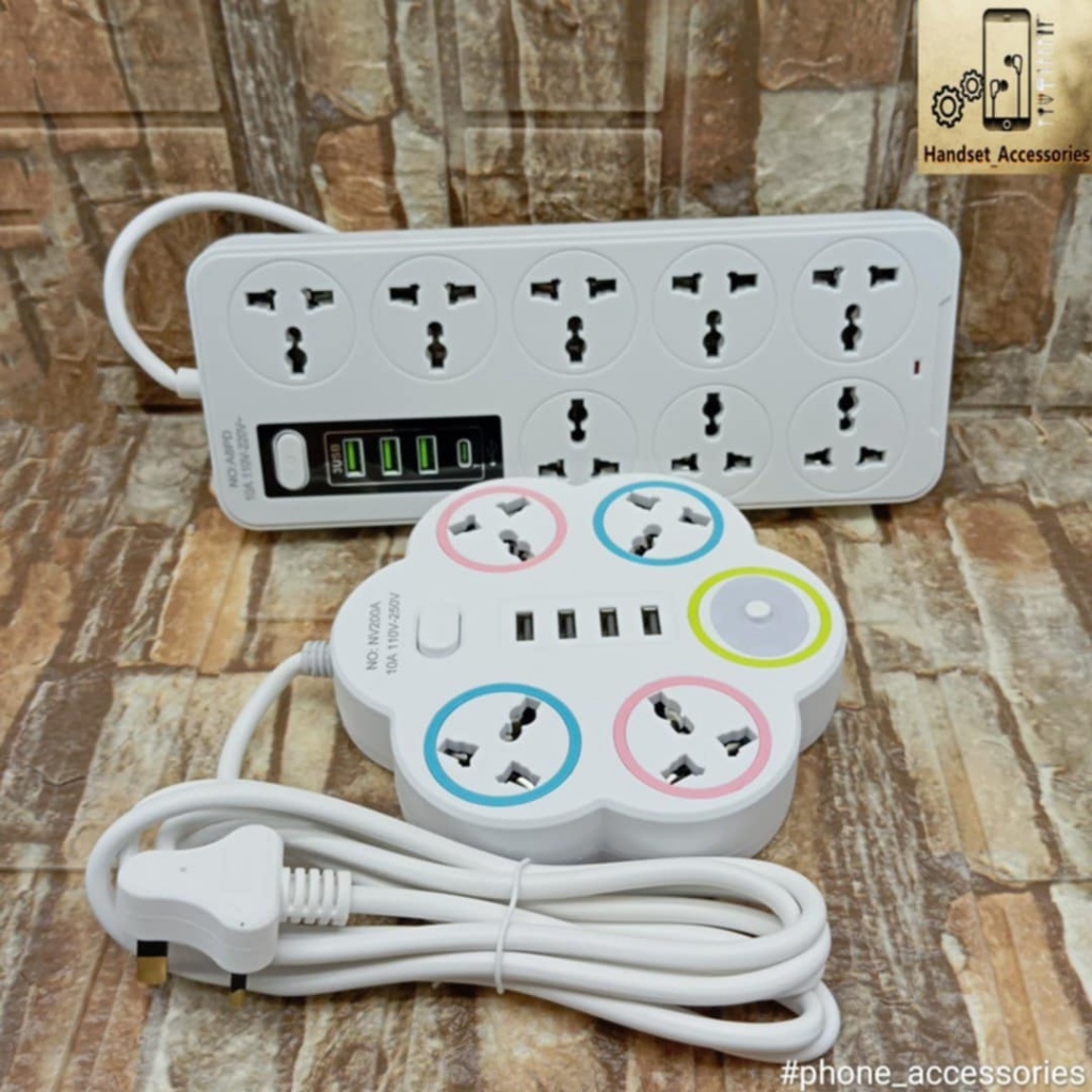Extension + USB port Multi Plug Extend Wire Charge Handphone Power ...