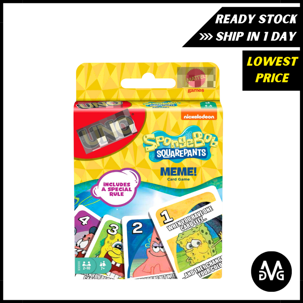 Uno Spongebob Squarepants New Edition Card Game for Friends Family Kids ...
