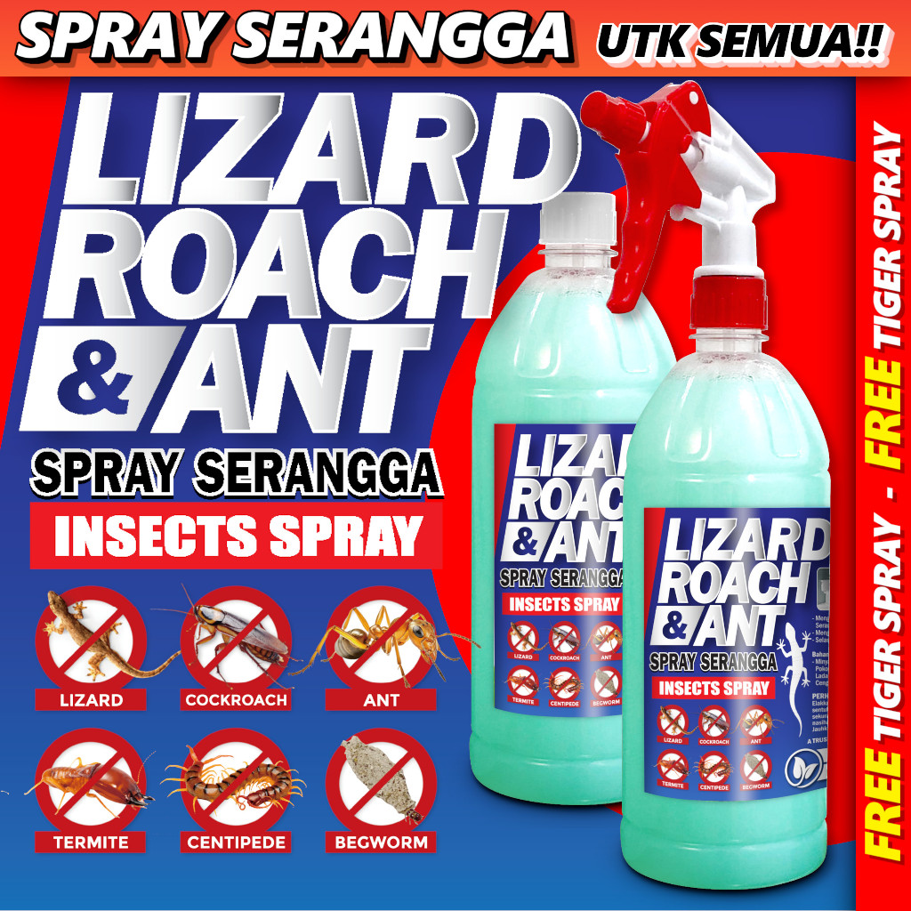 LIZARD ROACH ANT Insect Killer Spray Lizard Cicak Cockroach Lipas Ant Semut Anai-Anai Repellent ...
