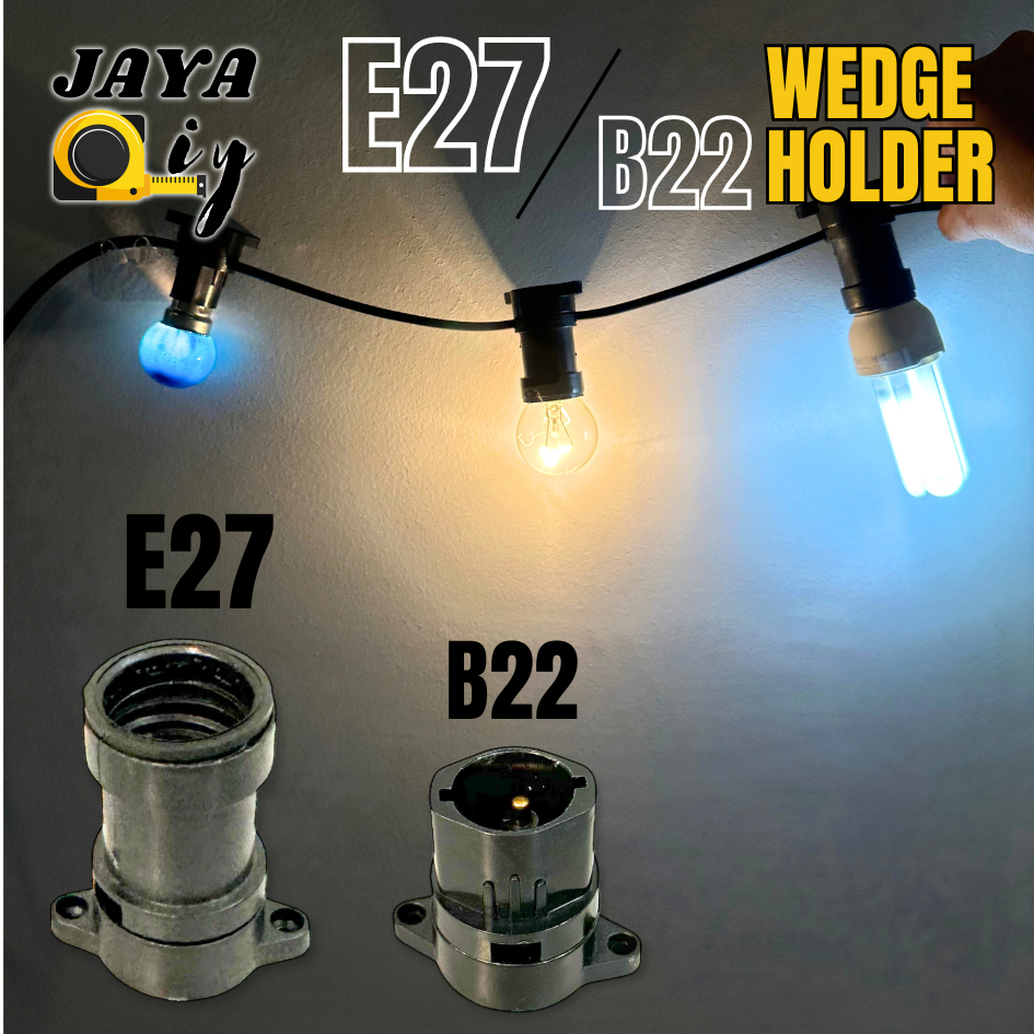 1PCS [B22/E27] Wedge Lamp Holder/Socket Light Bulb Holder [Weatherproof ...