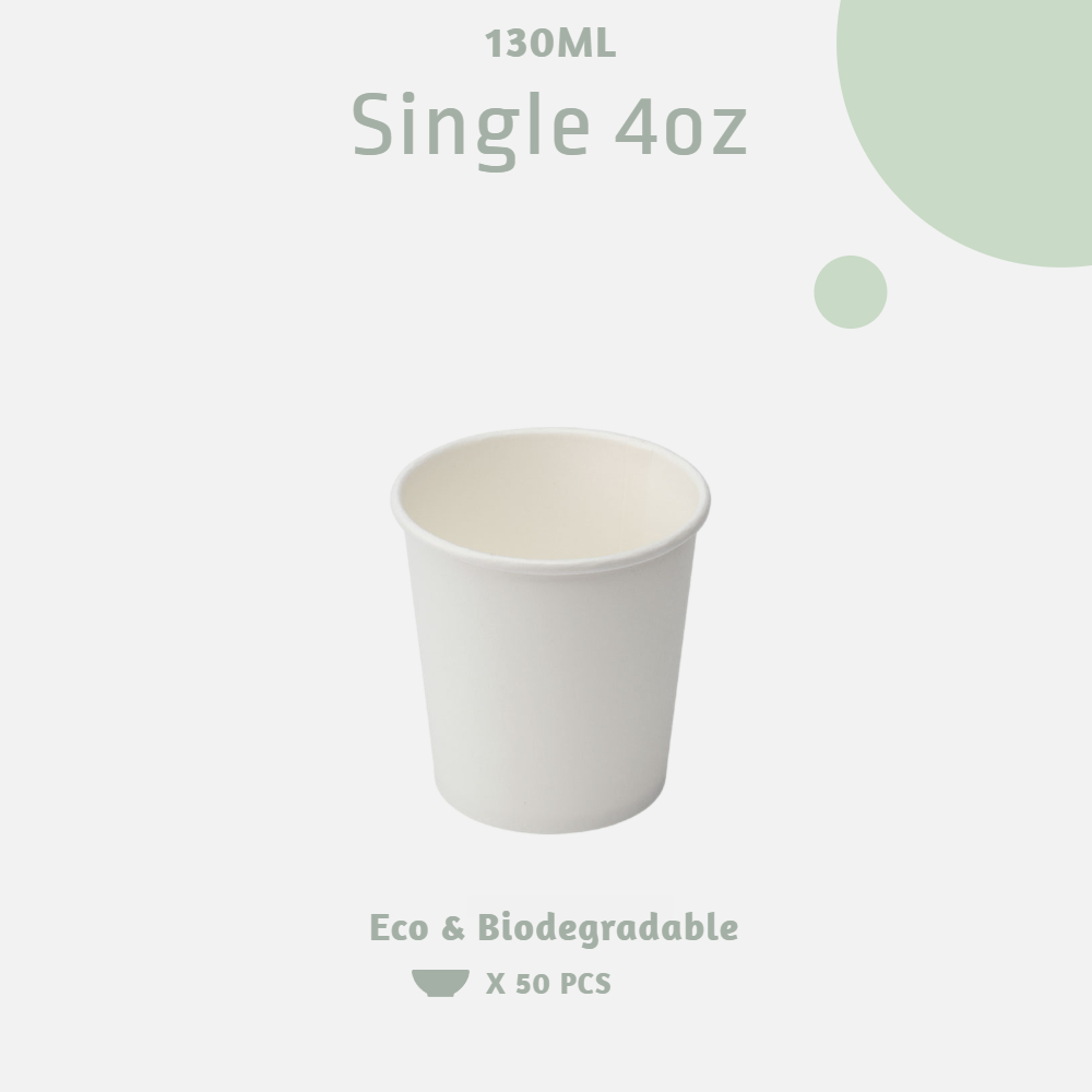 [50 PCS±][Single Layer]4oz Paper Sample Cup (130ML) Disposable Paper ...