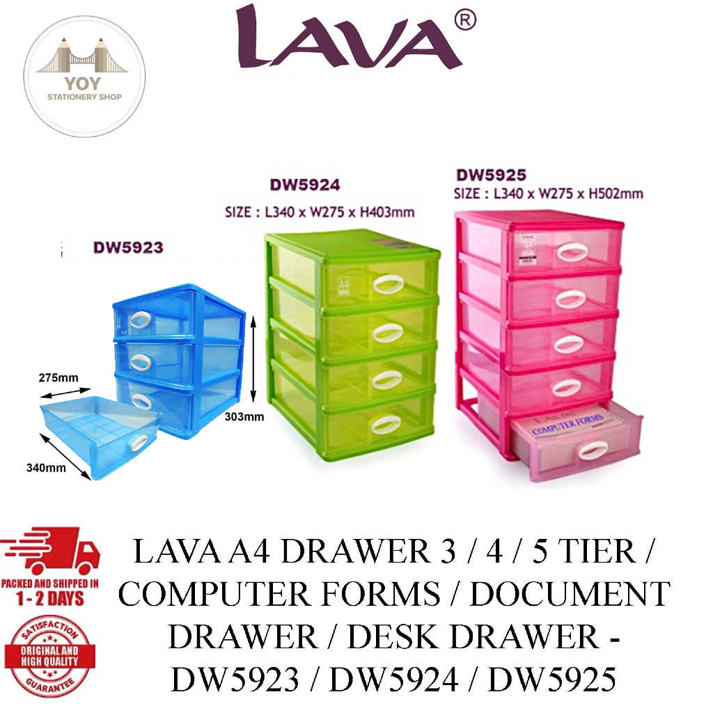 LAVA A4 DRAWER 3 / 4 / 5 TIER / COMPUTER FORMS / DOCUMENT DRAWER / DESK ...