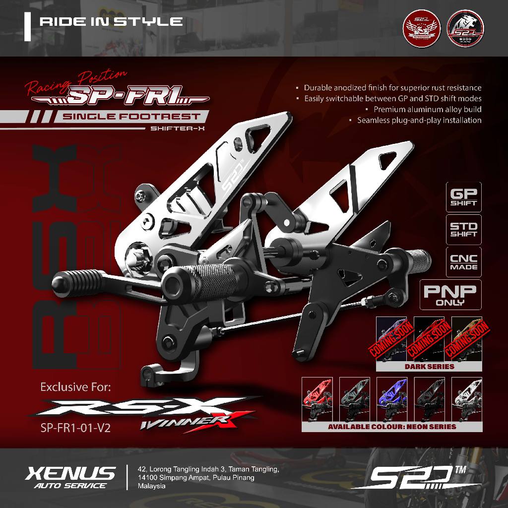 Single Footrest Set SPD Racing HONDA RS-X 150 RSX 150 WINNER X PNP ...