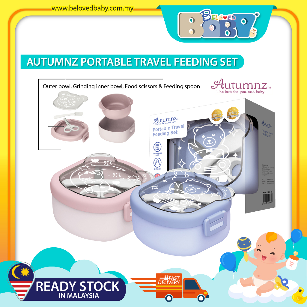 Autumnz Portable Travel Feeding Set Bowl Scissor & Spoon (6m+) | Shopee ...