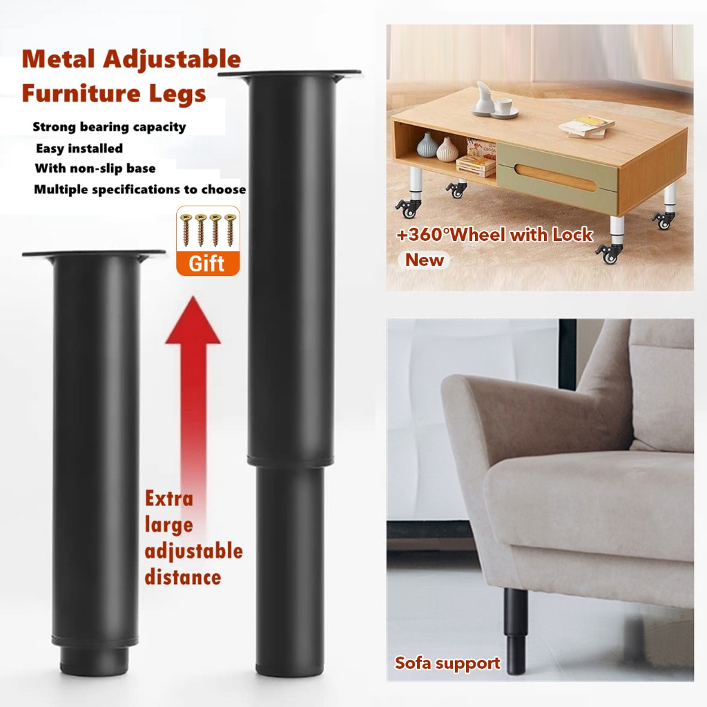 Adjustable Metal Sofa Leg Steel Bed Leg Support Table Foot Furniture ...