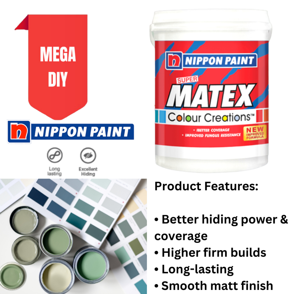 [5L] NIPPON PAINT SUPER MATEX CC Colour Creations Interior Wall Paint ...