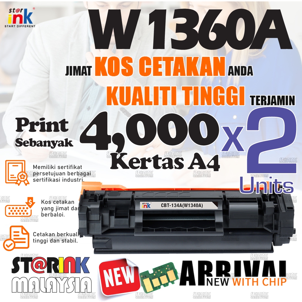2x Compatible HP 136A W1360A HP136A W1360X HP LaserJet M211d M211dw MFP ...