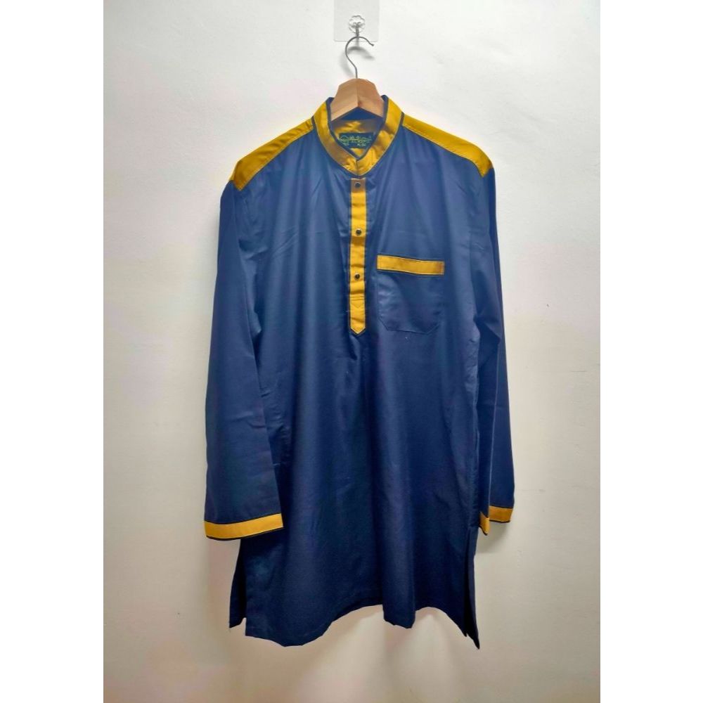 [Ready Stock] Preloved Baju Kurta Corak Kuning Biru Dewasa XXL | Shopee ...