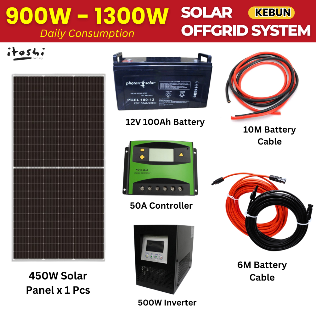 ITOSHI 900W to1300W Solar Panel PV System Off-Grid DIY Package Solar ...