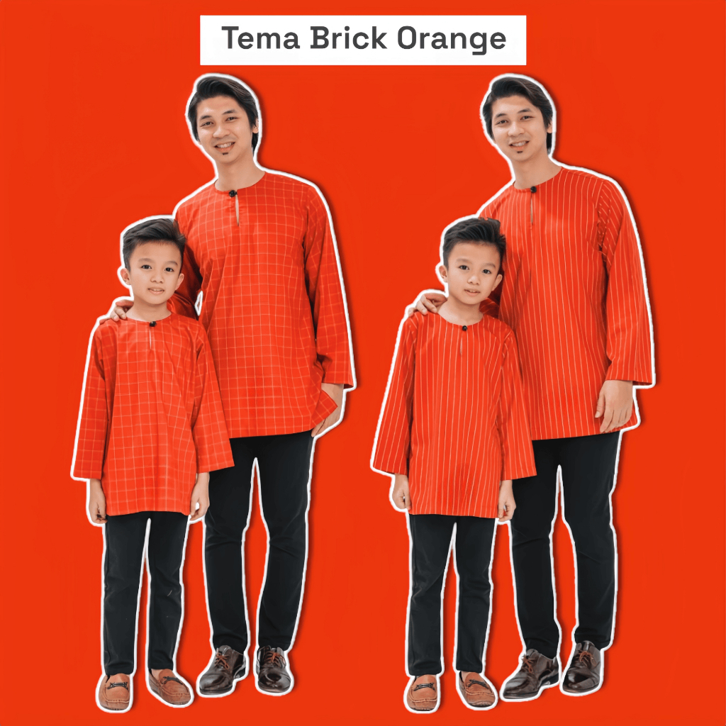 Kurta Lelaki Sedondon anak ayah Kurta Lelaki Tema Orange brick Kurta ...