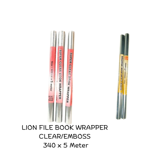 {DOSSVETT}LION FILE BOOK WRAPPER CLEAR / EMBOSS 340 X5 METER | Shopee ...
