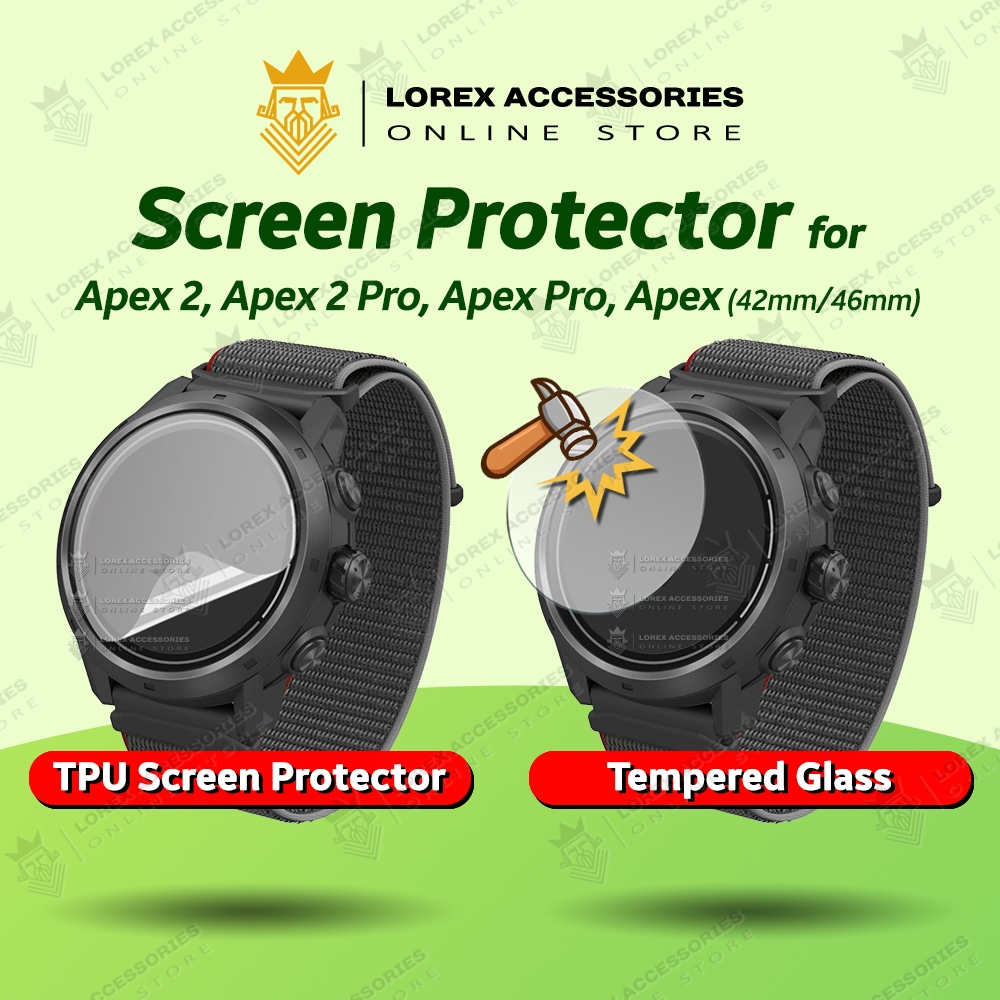 Screen Protector for Coros Apex 2 / Apex2 Pro, Tempered Glass and TPU ...