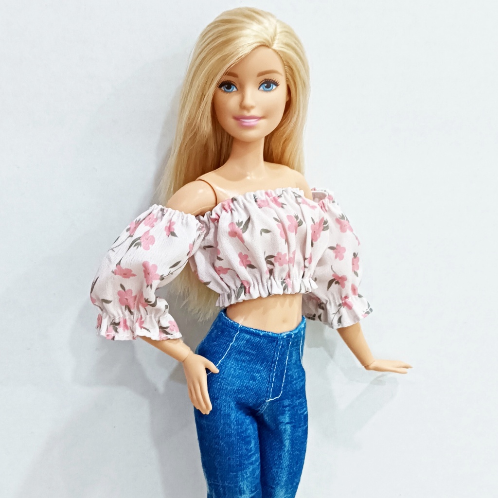 Barbie Doll Clothes Floral Print Top & Skinny Jeans (2pcs Set) | Shopee ...