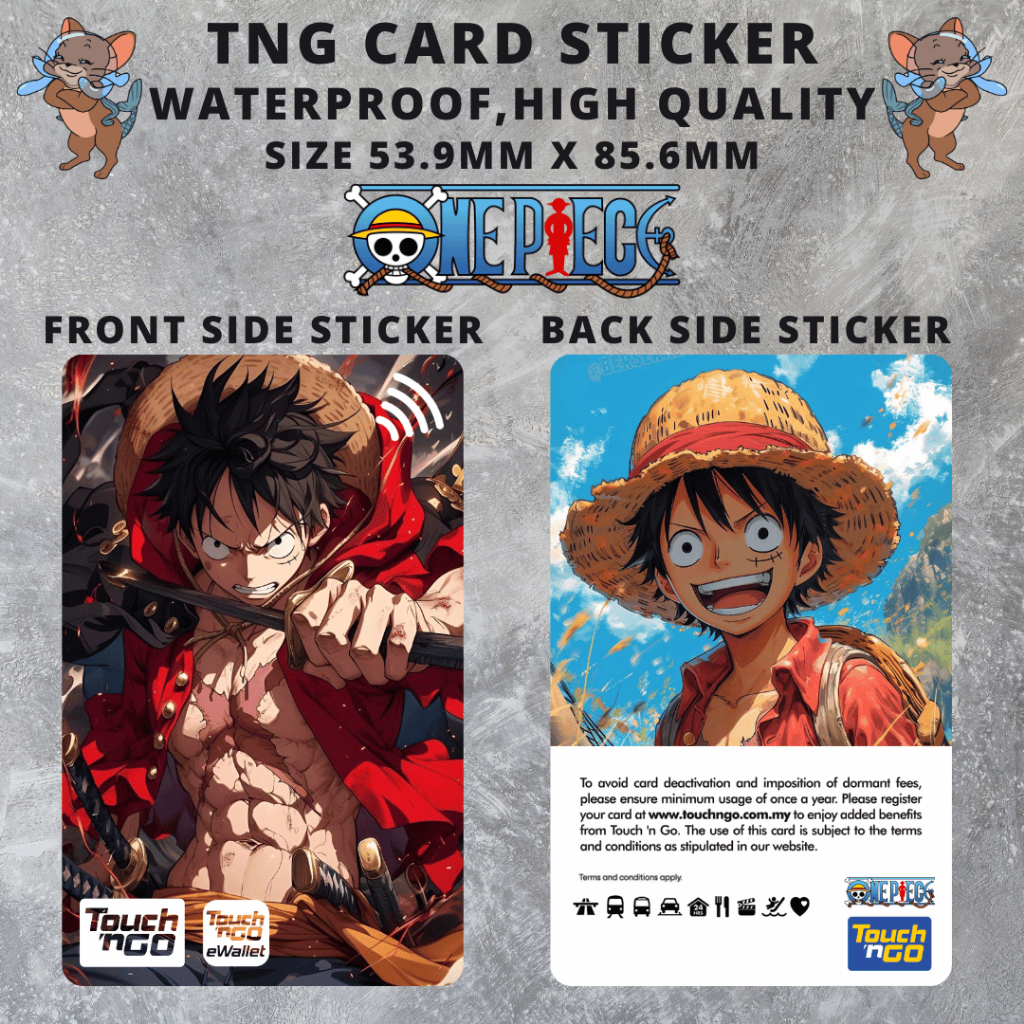 One Pirce Luffy - Card Sticker/Touch n Go Card Sticker Cover | Shopee ...