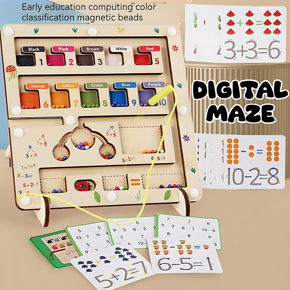 Magnetic Colour and Number Matching Maze Montessori Sorting Game ...
