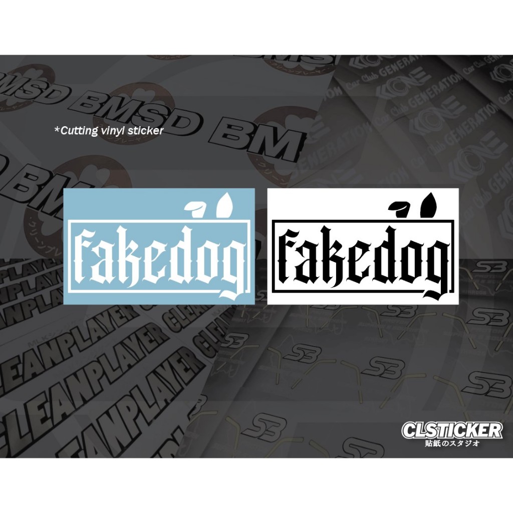 FAKE DOG DESIGN LOGO CUTTING VINYL STICKER | Shopee Malaysia