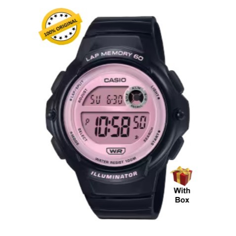 (Ladies) 100% ORIGINAL CASIO LWS-1200H-1A2VDF Lap Memory 60,Black Case ...