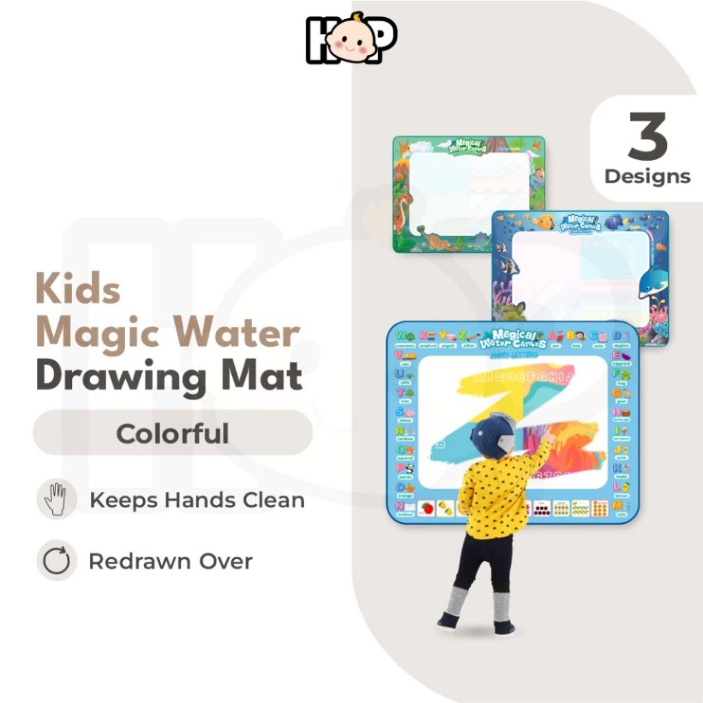 Large Kids Magic Water Drawing Mat Set Reusable Water Drawing Mat with ...