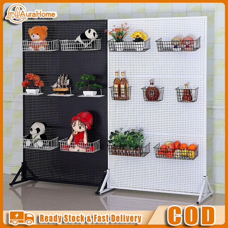 Multifunctional Perforated Board Shelf Display Rack Storage Movable ...