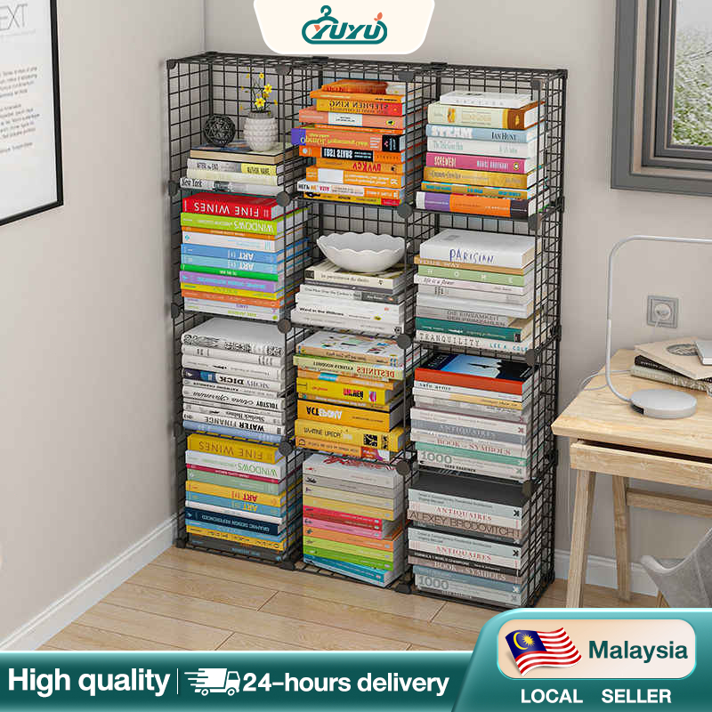 DIY Heavy Duty Steel Wire Modular Shelf Multi-Functional Storage Rack ...