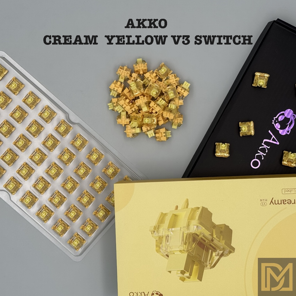 [LOCAL STOCK] Akko Creamy Yellow V3 Pro Switch 5 pin Linear POM Cream ...
