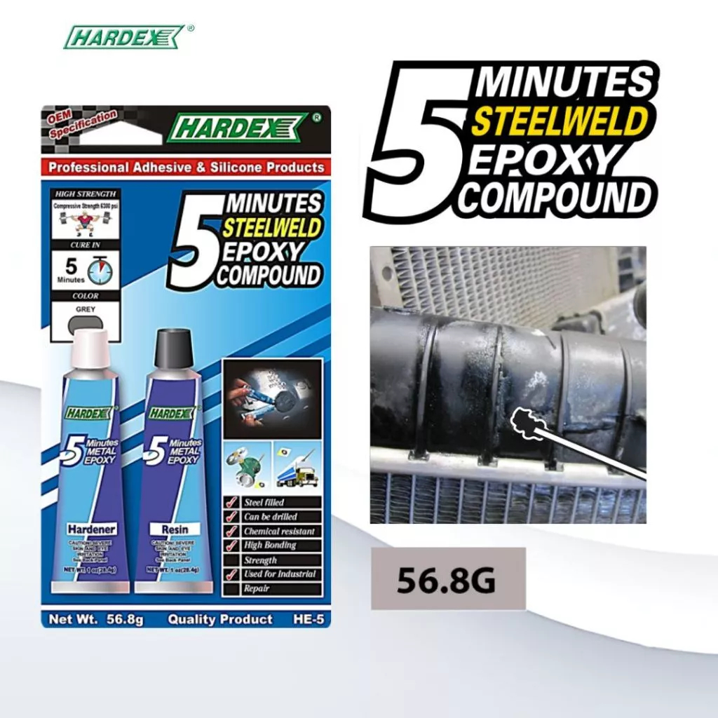 Hardex 5 Minutes Steelweld Epoxy Compound (20g/56.8g) HE-52/HE-5 ...