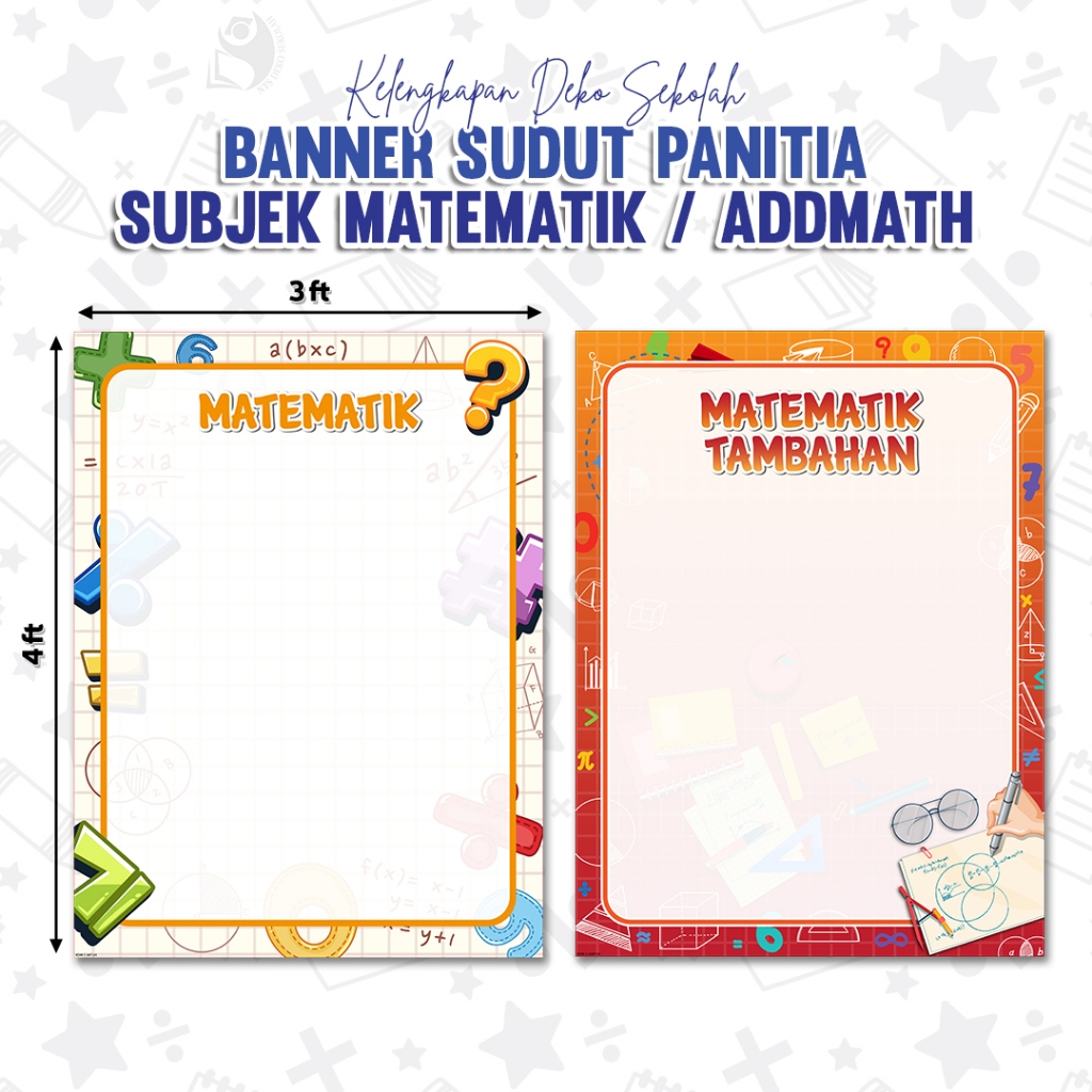 🌼1 DAY SHIP🌼 Banner Sudut Panitia - Subjek Matematik / Addmath ...