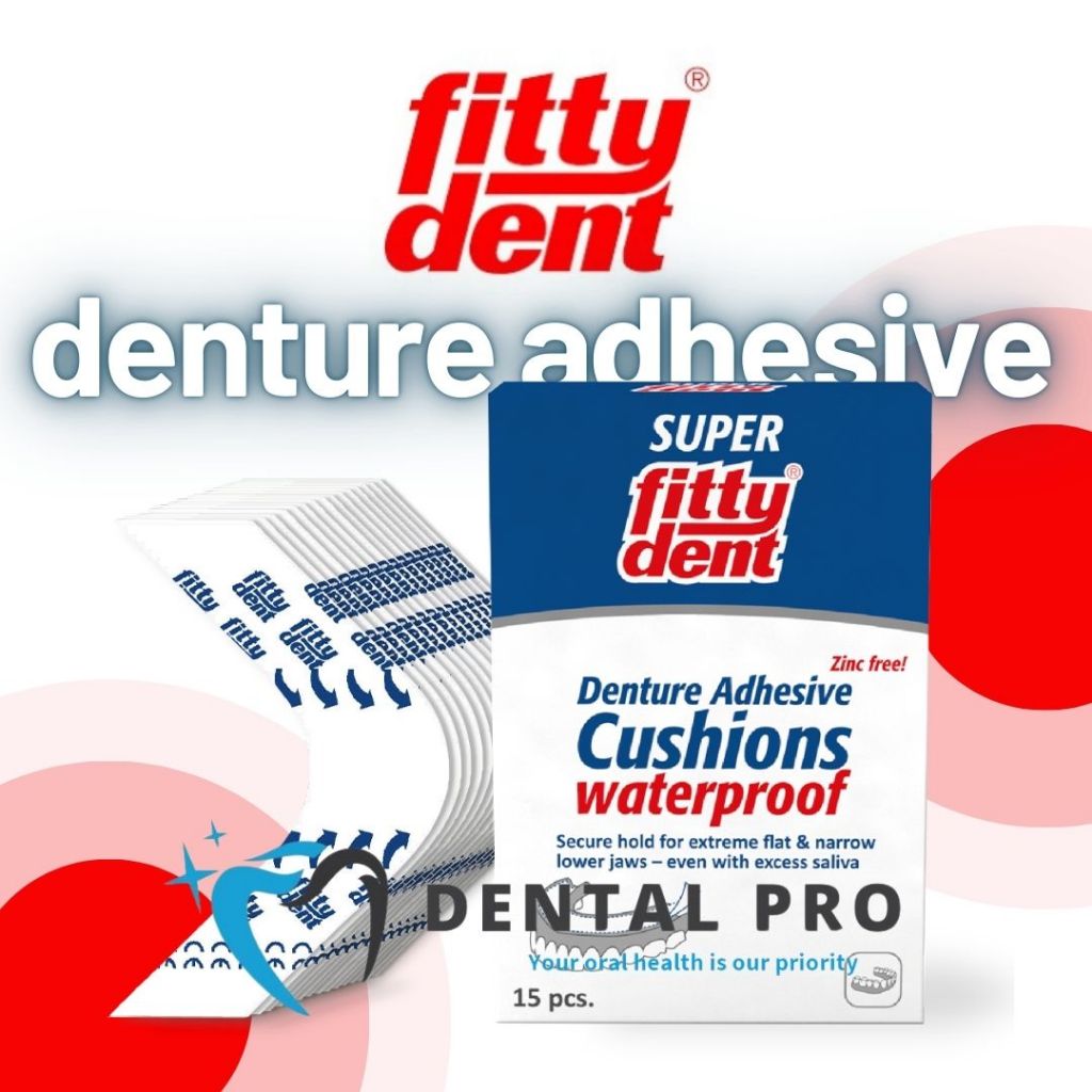 Fitty dent super Denture adhesive CUSHIONS Fittydent waterproof ...