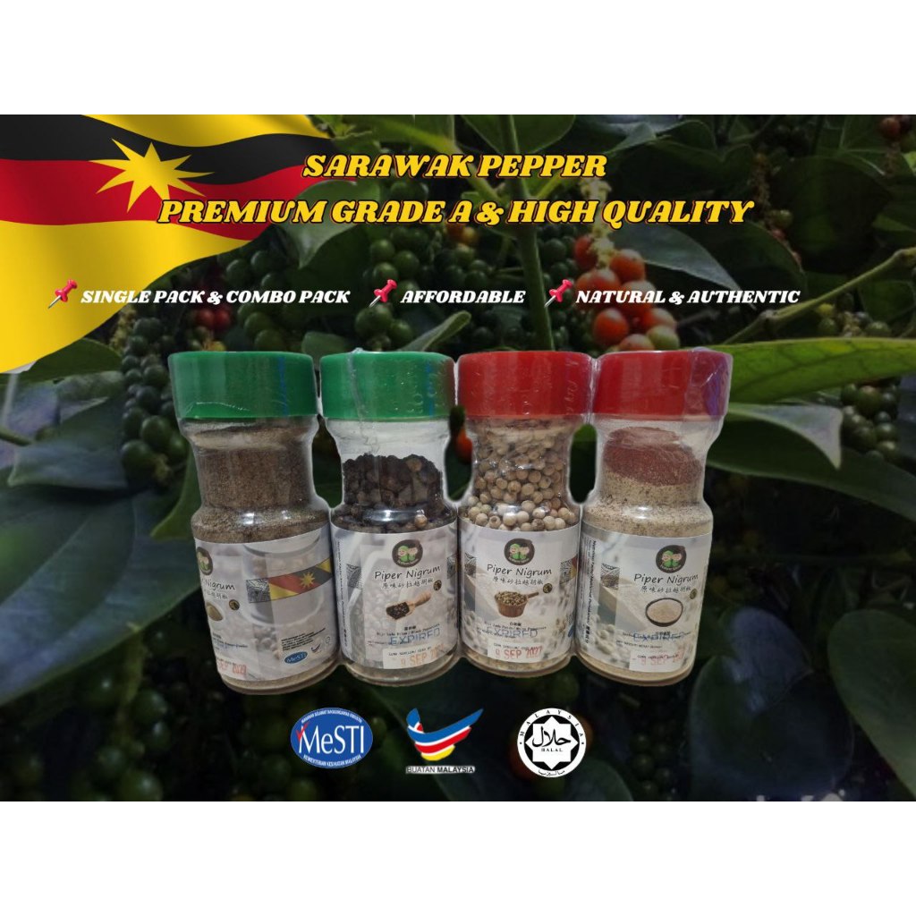 Premium Sarawak White & Black Peppercorn / Powder | 70g |100% Natural ...