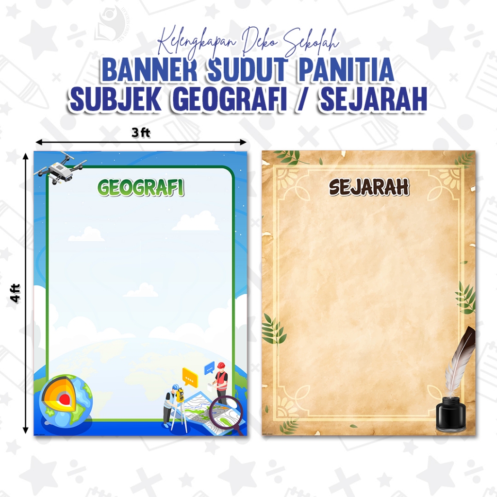 🌸READY DESIGN🌸 Banner Sudut Panitia - Subjek Geografi / Sejarah ...