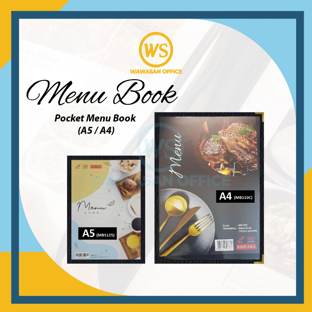 Menu Book / Menu Cover / Menu Holder - A4 / A5 | Shopee Malaysia