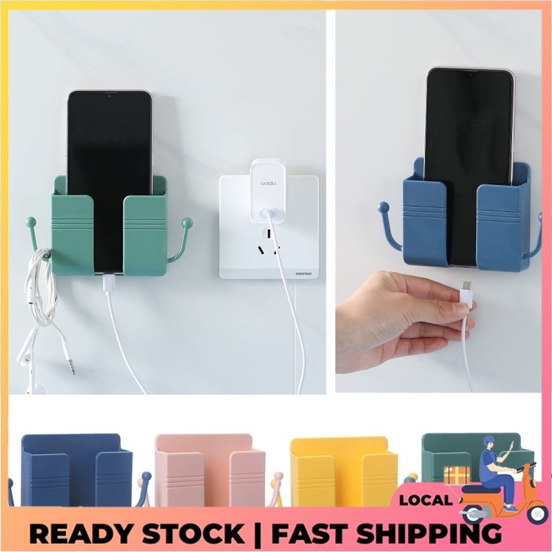 【ready stock】Wall Fixed Mount Holder Mobile Phone Charging Stand Lazy ...