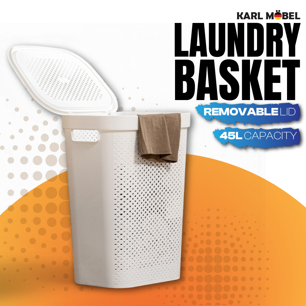 Laundry basket large Bakul baju dobi 45L 60L Large Cover Japanese style ...