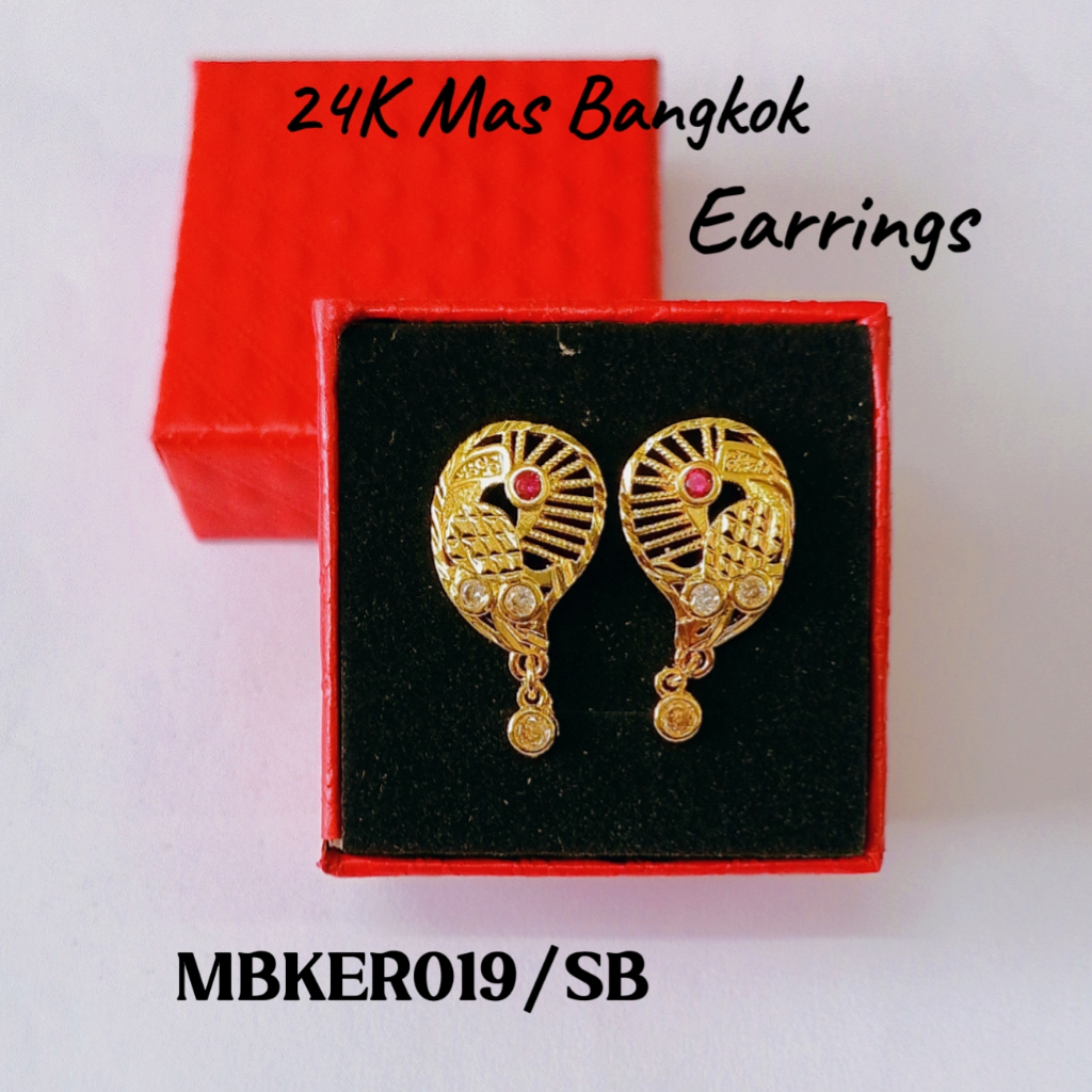 24K Mas Bangkok Earrings (24K Gold Plated) Anting-anting Mas Bangkok ...