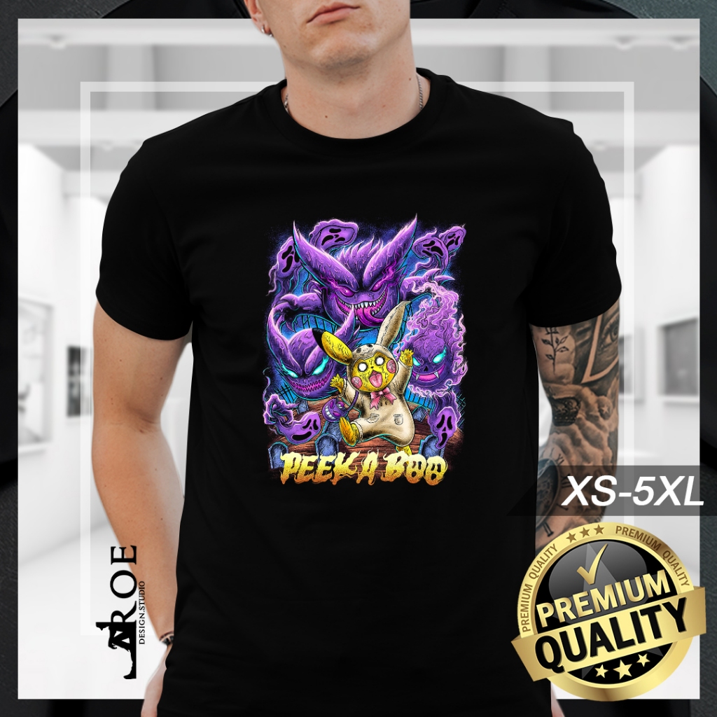 🔥 Baju Tshirt PIKACHU PEEKA BOO Pokemon Unisex + Plus Size 🔥 | Shopee ...