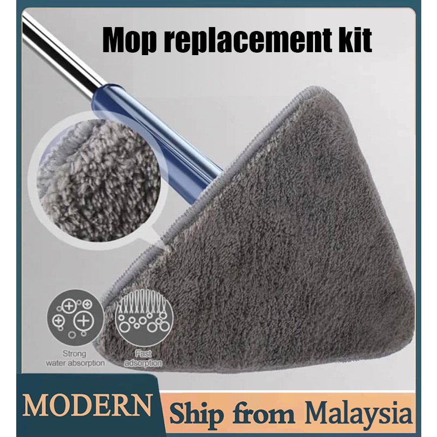 Mop Pad Refill 2 in1 Lazy Triangle Mop Cleaning Brush Tub Tile Scrubber ...