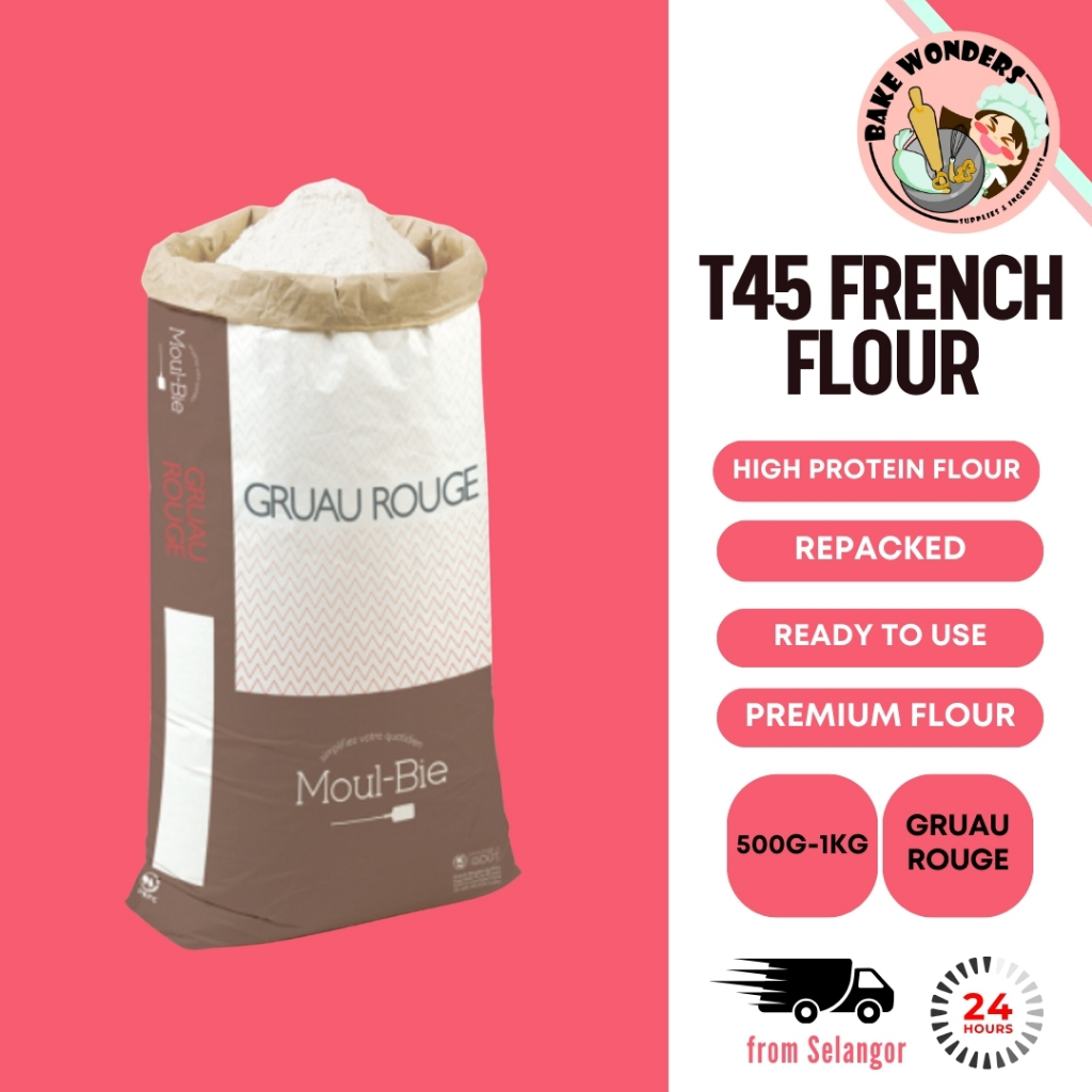 T45 French Flour/Gruau Rouge Flour/ Ideal For Croissant/ High Protein ...